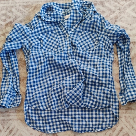 Merona | Tops | Merona Blue And White Plaid Button Down Shirt | Poshmark